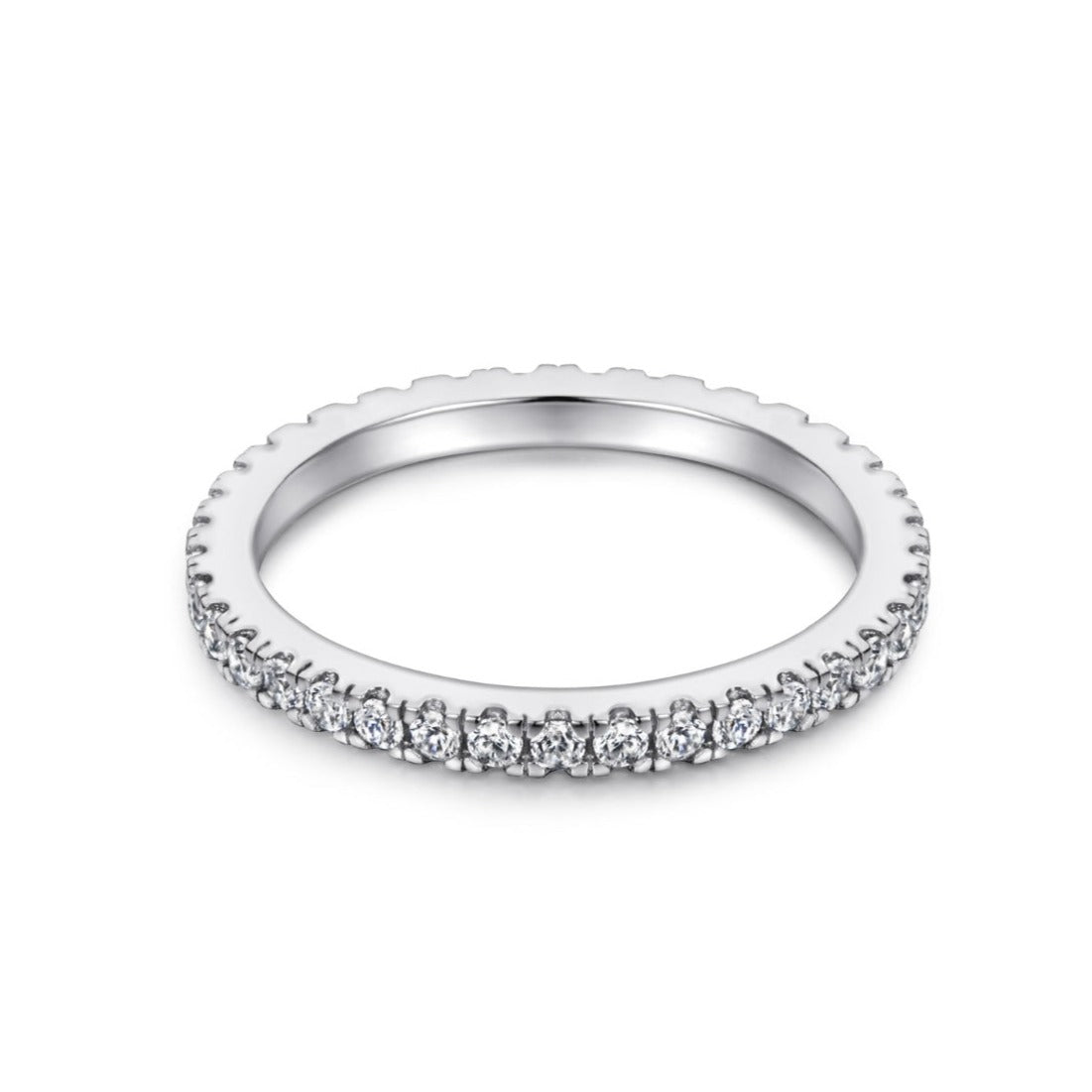 2mm Pave Full Eternity Band Ring: Delicate Sparkle for Everyday Elegance – CLUB LUX Jewellery