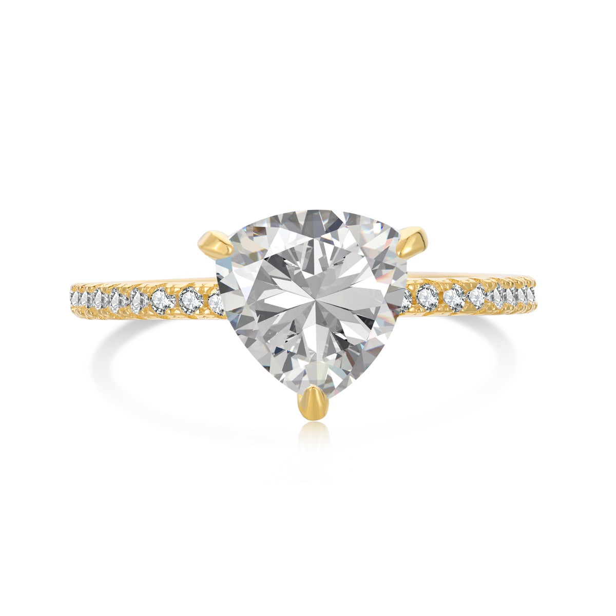 2 Carat Trillion Cut Pave Engagement Ring - Gold: Stunning & Affordable Handcrafted Jewelry ...