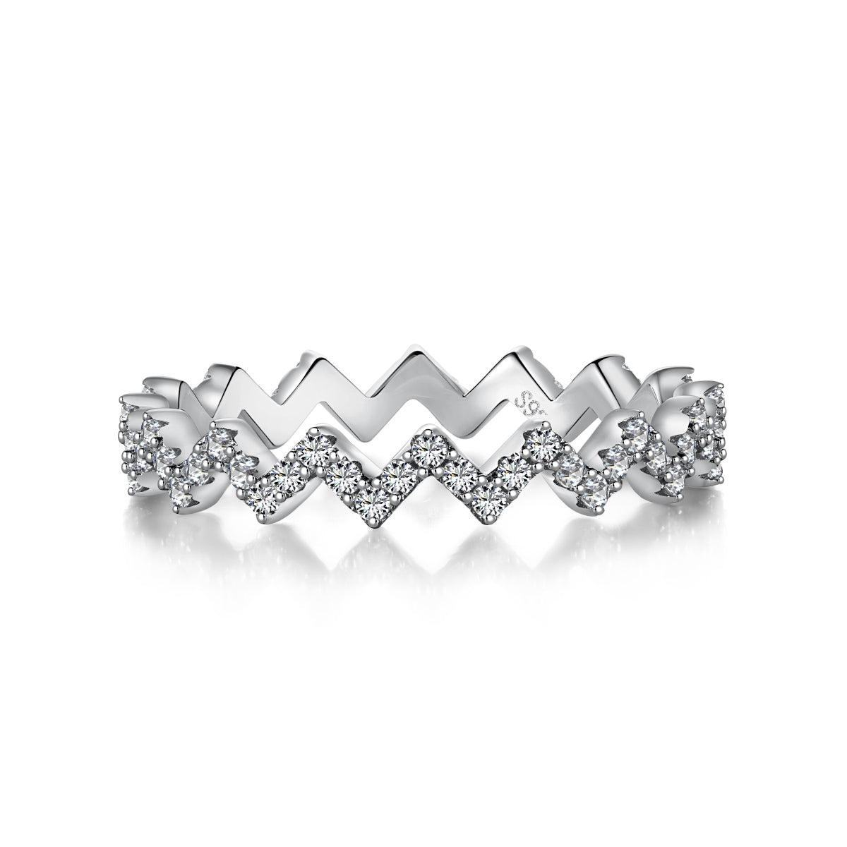 Stackable Zig Zag CZ Eternity Ring: Sparkling, Stackable, and ...