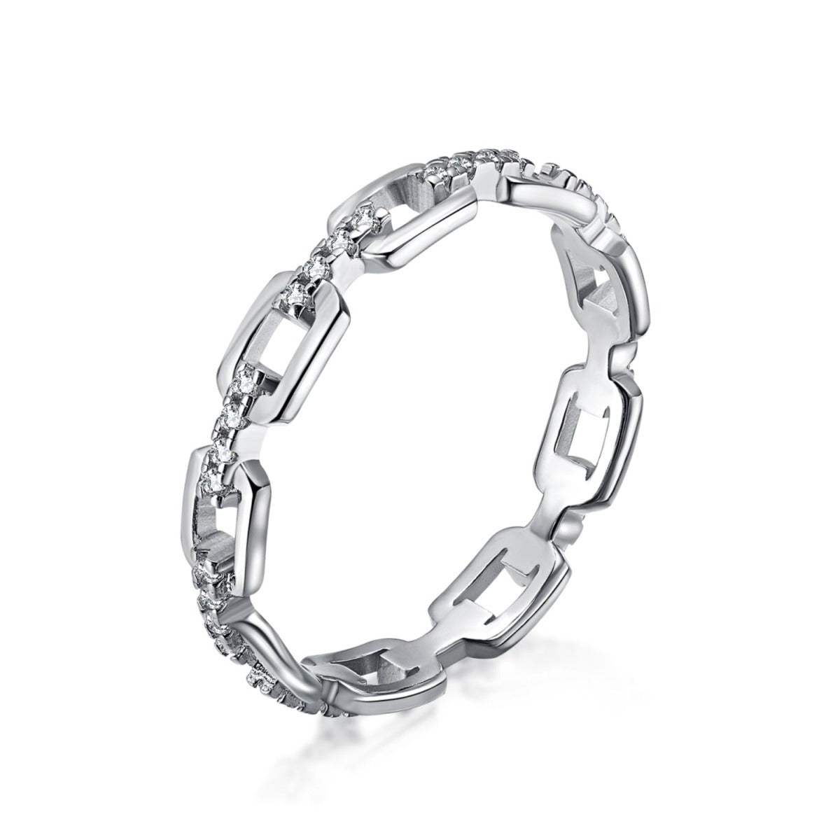 Stella Pave Link Chain Ring: Celestial Sparkle & Luxurious Style ...